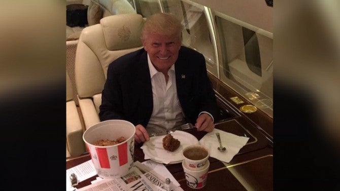 Kentucky Forked Chicken: Donald Trump Mocked for Eating KFC With ...