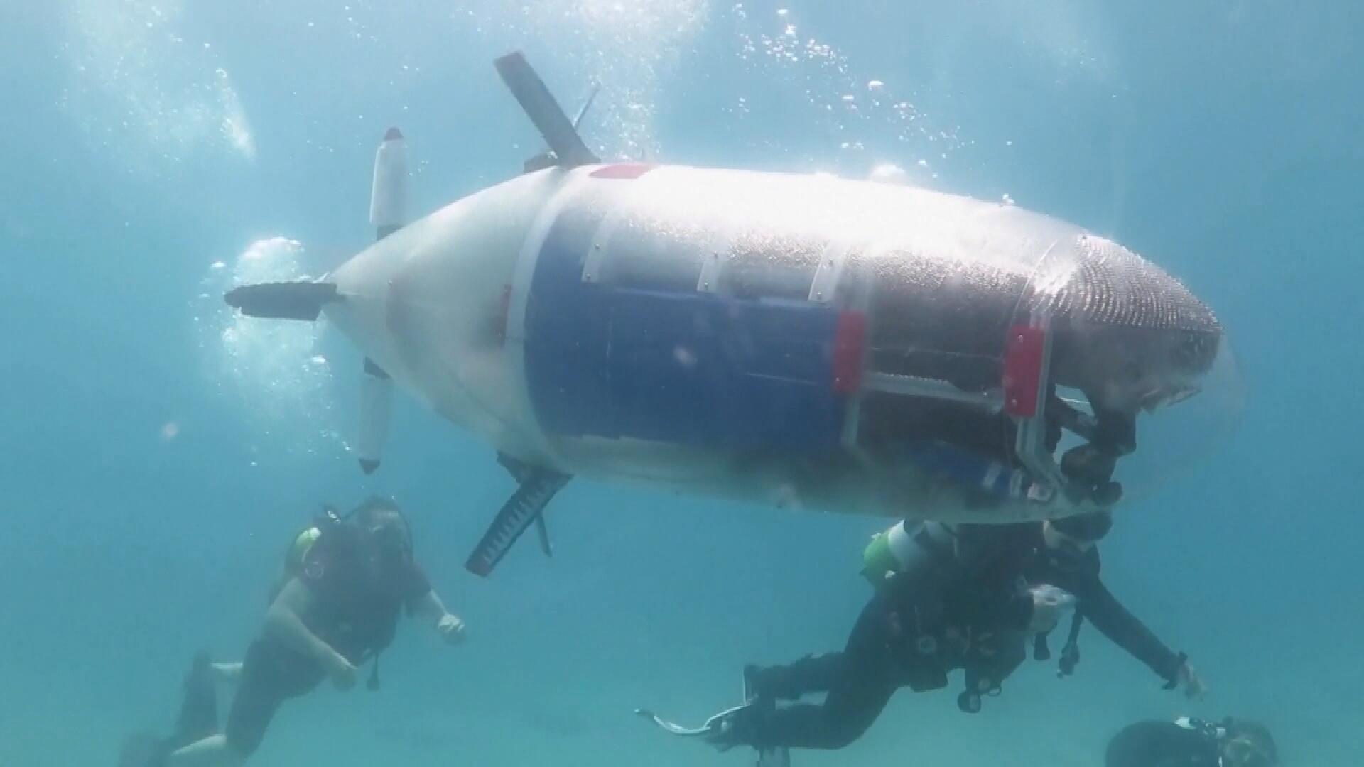 Inside Submarine Underwater