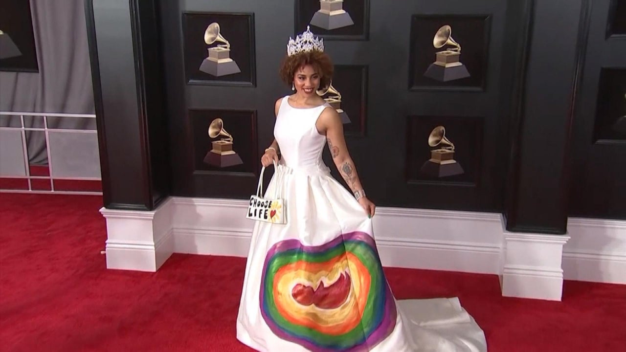 Singer Joy Villa Makes Statement With 'Choose Life' Grammy Awards Dress ...